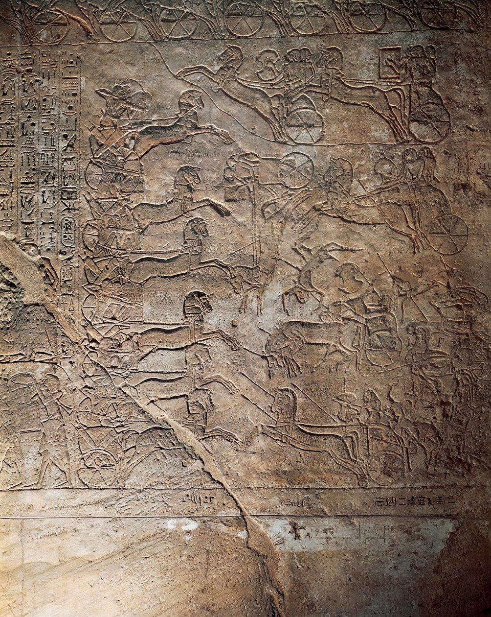 The battle between the Egyptians and the Hittites at Kadesh, relief ...