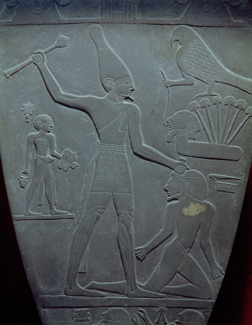 The Narmer Palette: Ceremonial Palette Depicting King Narmer Striking a ...