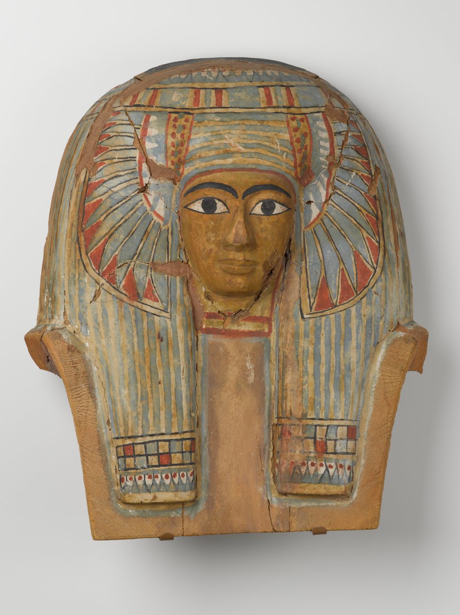Face from a Wooden Coffin Lid by Egyptian 22nd Dynasty