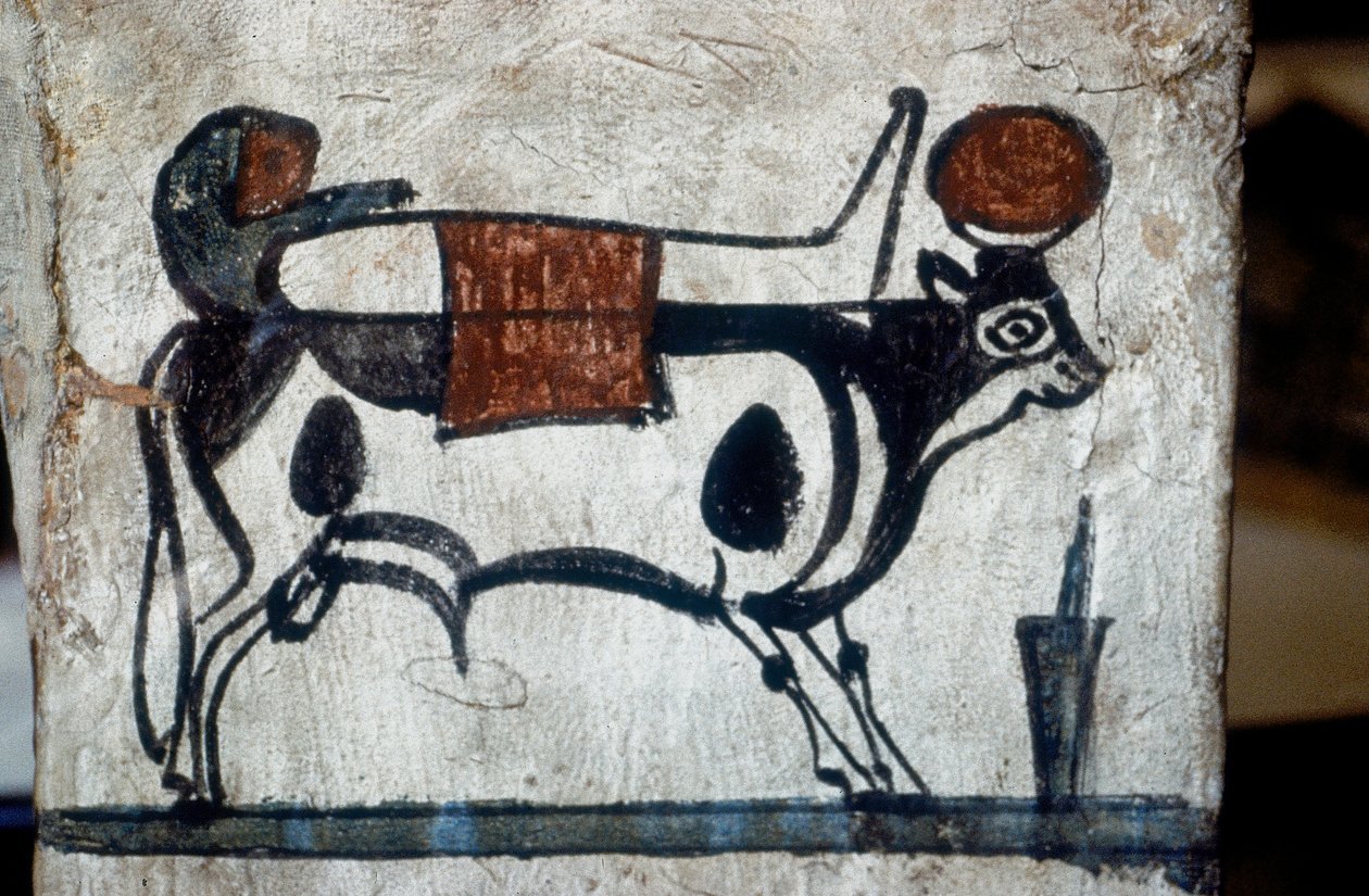 Detail of a Wood Sarcophagus with a Depiction of the Sacred Bull, Api ...