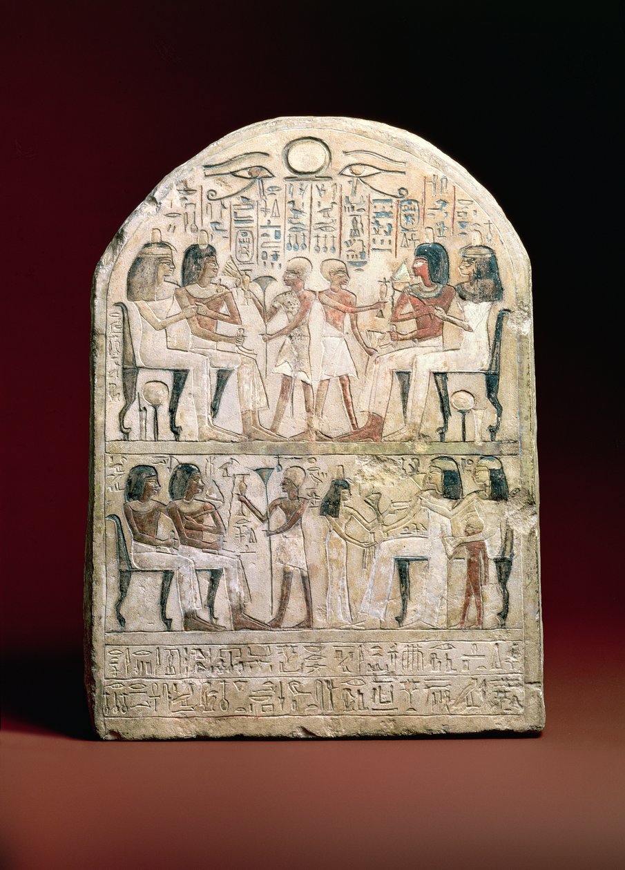 Funerary stela by Egyptian Ptolemaic Period: Fine art print