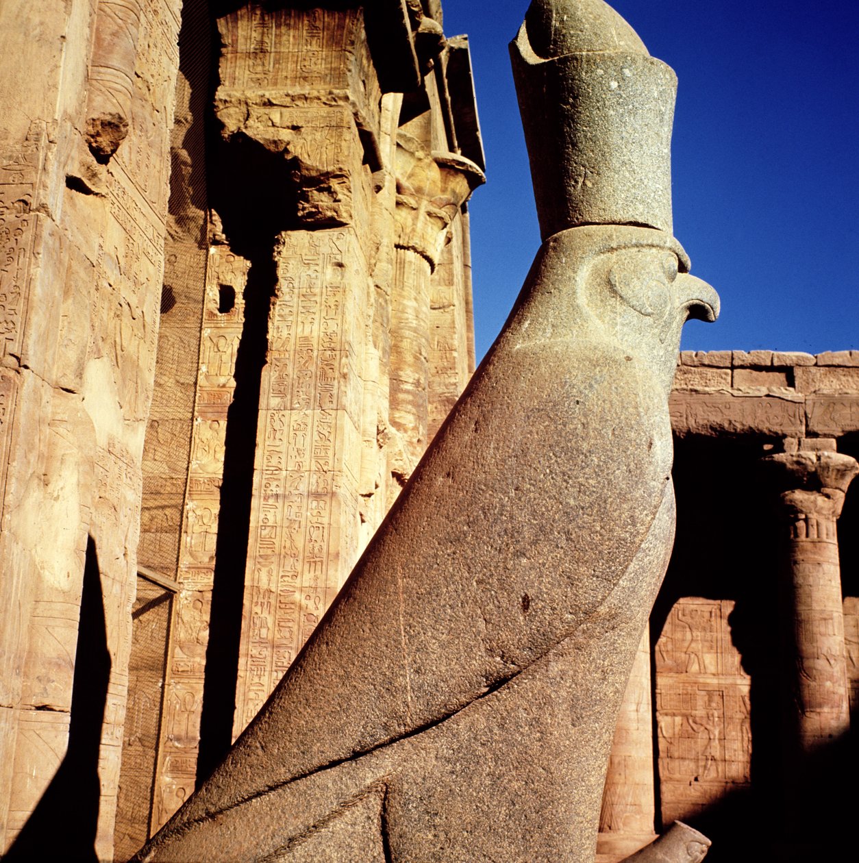 Statue of Horus in the Court of Offerings of the Temple of Horus