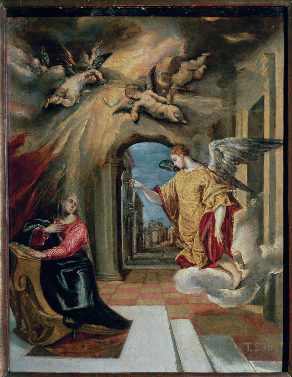The Annunciation by El (1541-1614) Greco: Fine art print
