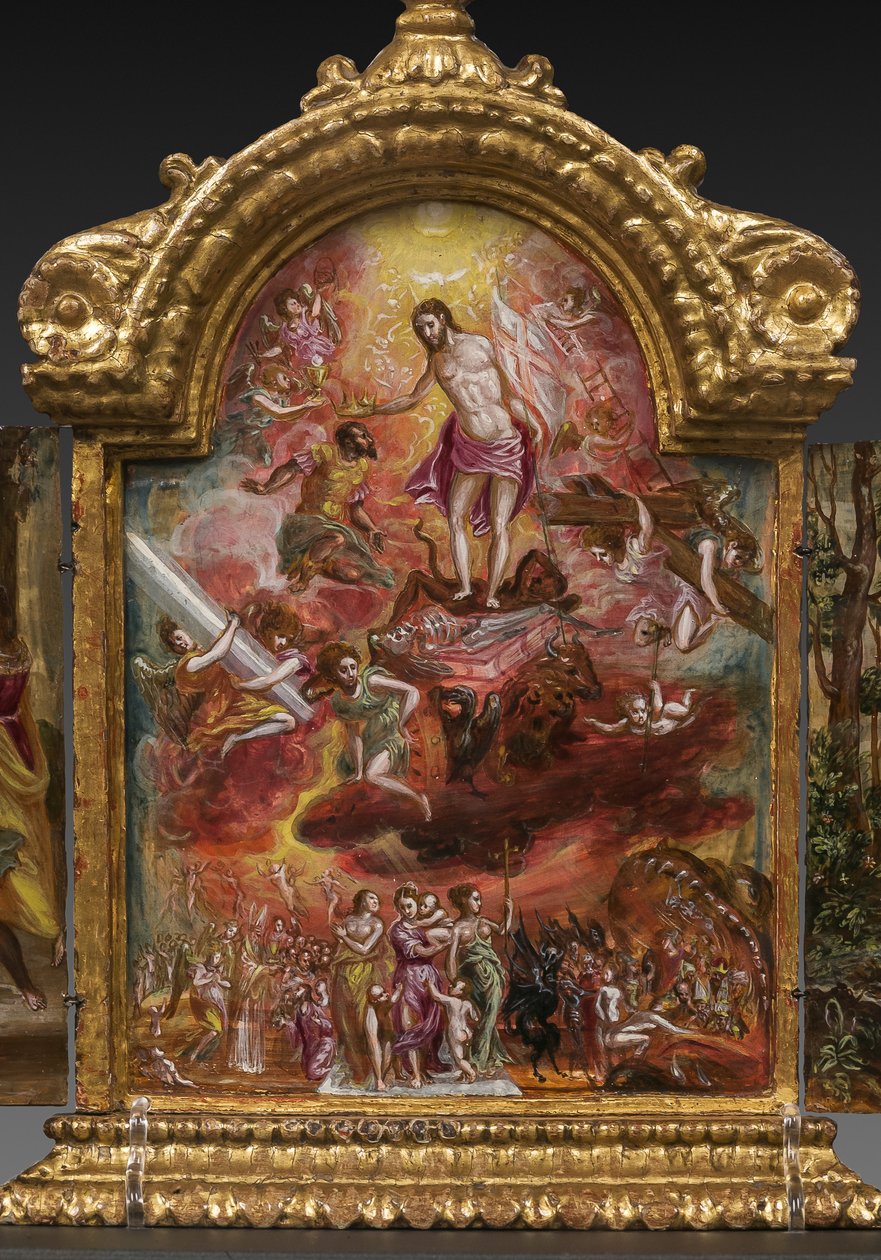 Portable Altar: central panel depicting an allegory of the Christian ...