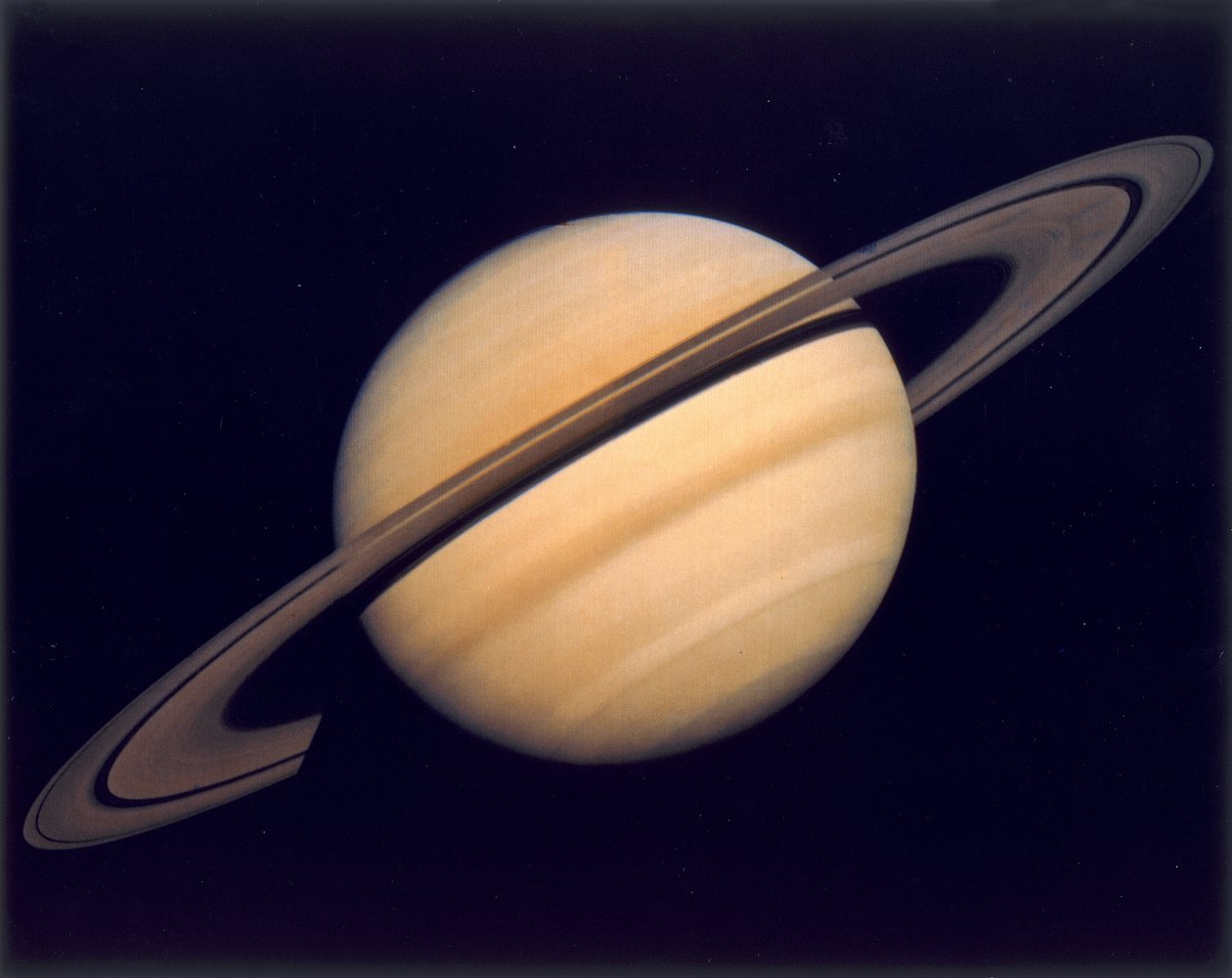Saturn and Its Rings, Photographed by Voyager 1