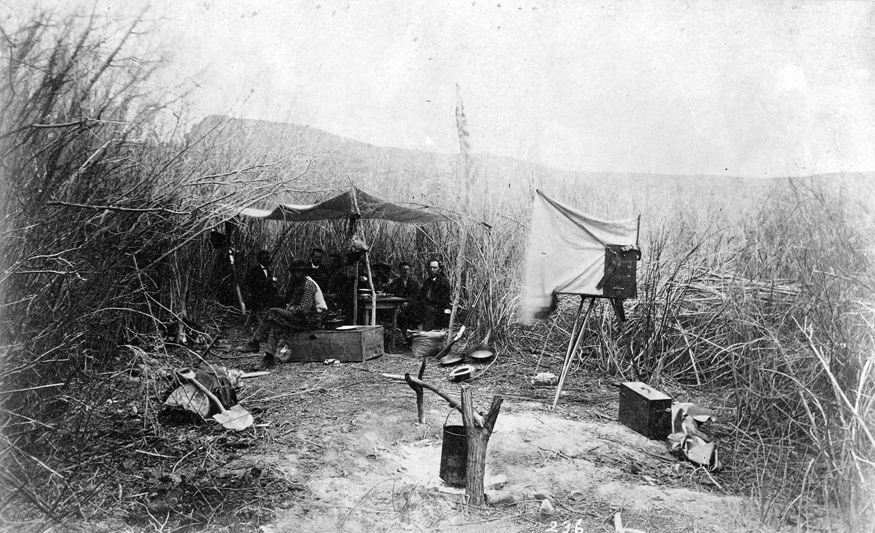 First Camp of the John Wesley Powell Expedition, in the Willows, Green ...