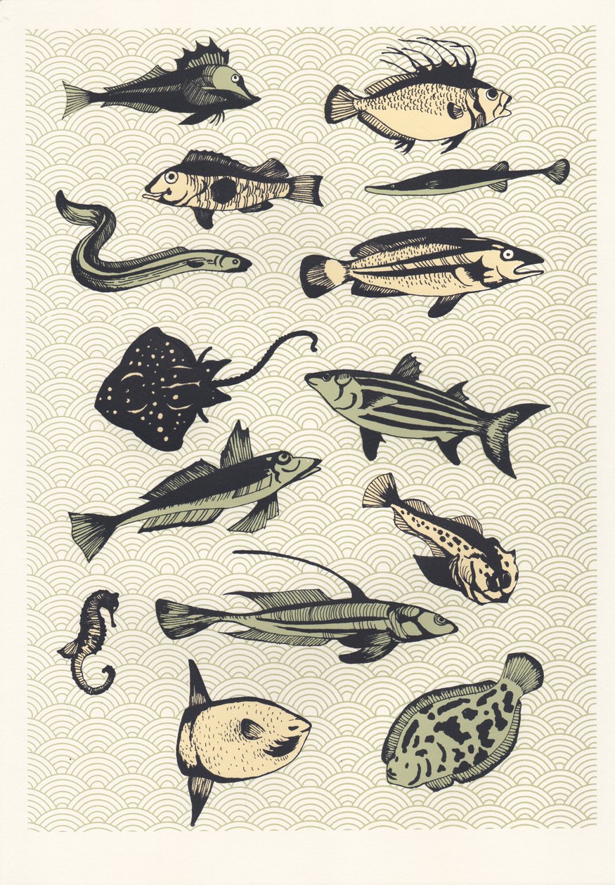Yellow Japanese Fish by Eliza Southwood: Fine art print