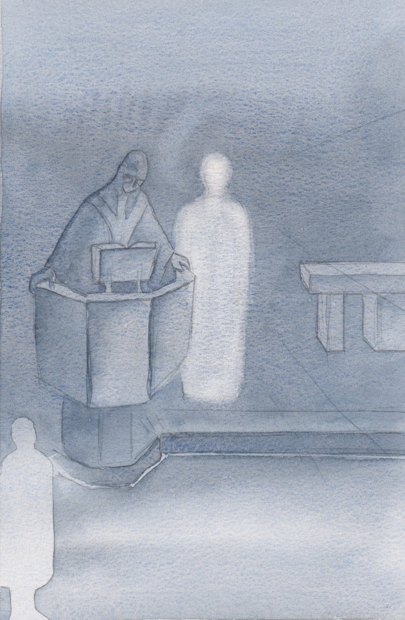 Christ stood beside the priest who was reading the Holy Gospel to us ...