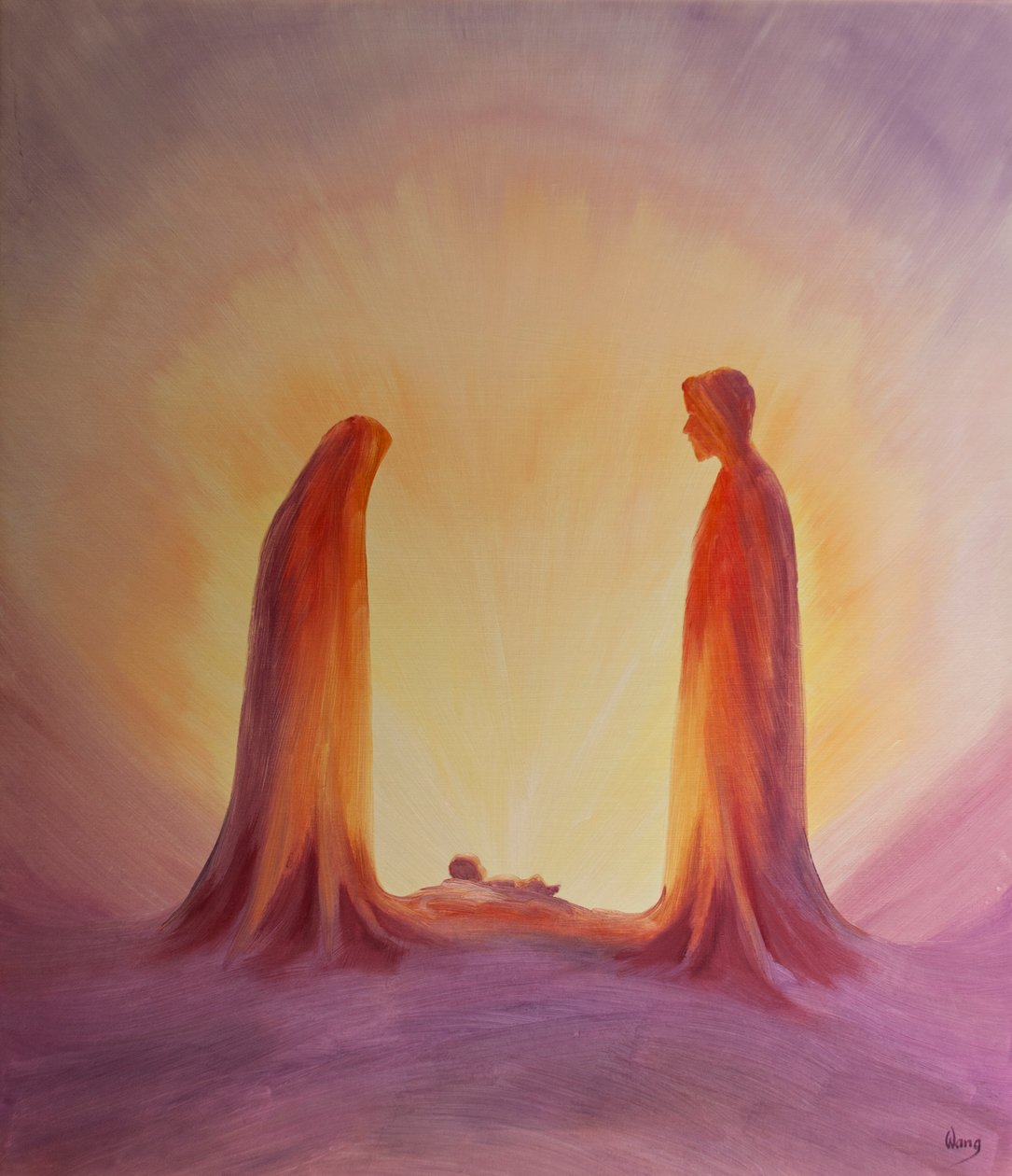 Mary and Joseph Look with Faith on the Child Jesus at His Nativity