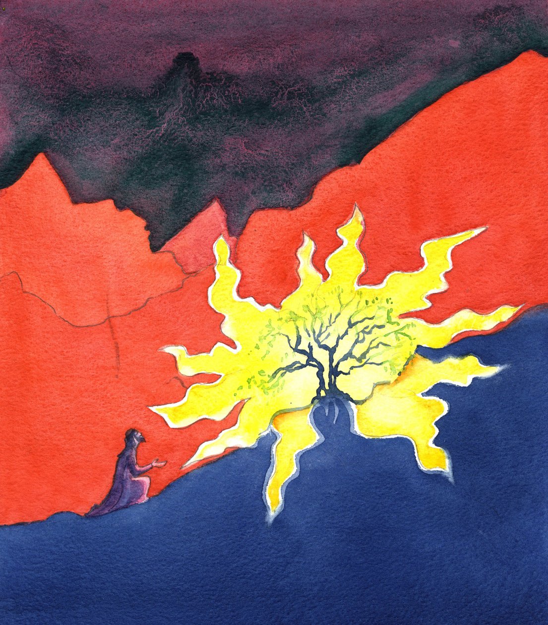 Moses and the burning bush by Elizabeth Wang: Fine art print