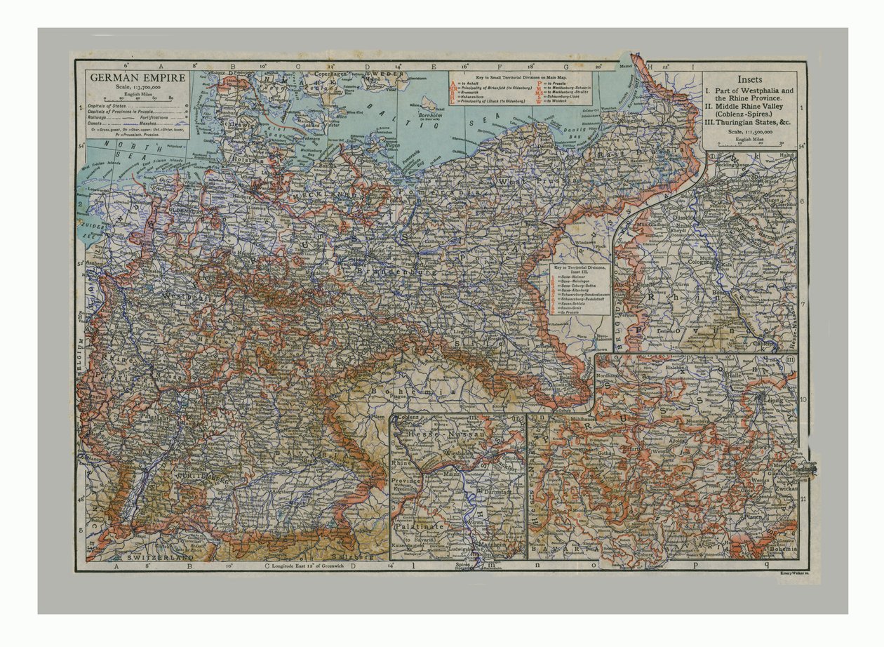Map of the German Empire by Emery Walker: Fine art print