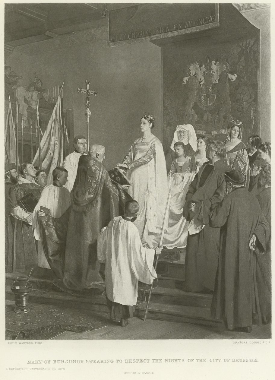Mary of Burgundy swearing to respect the rights of the City of Brussels