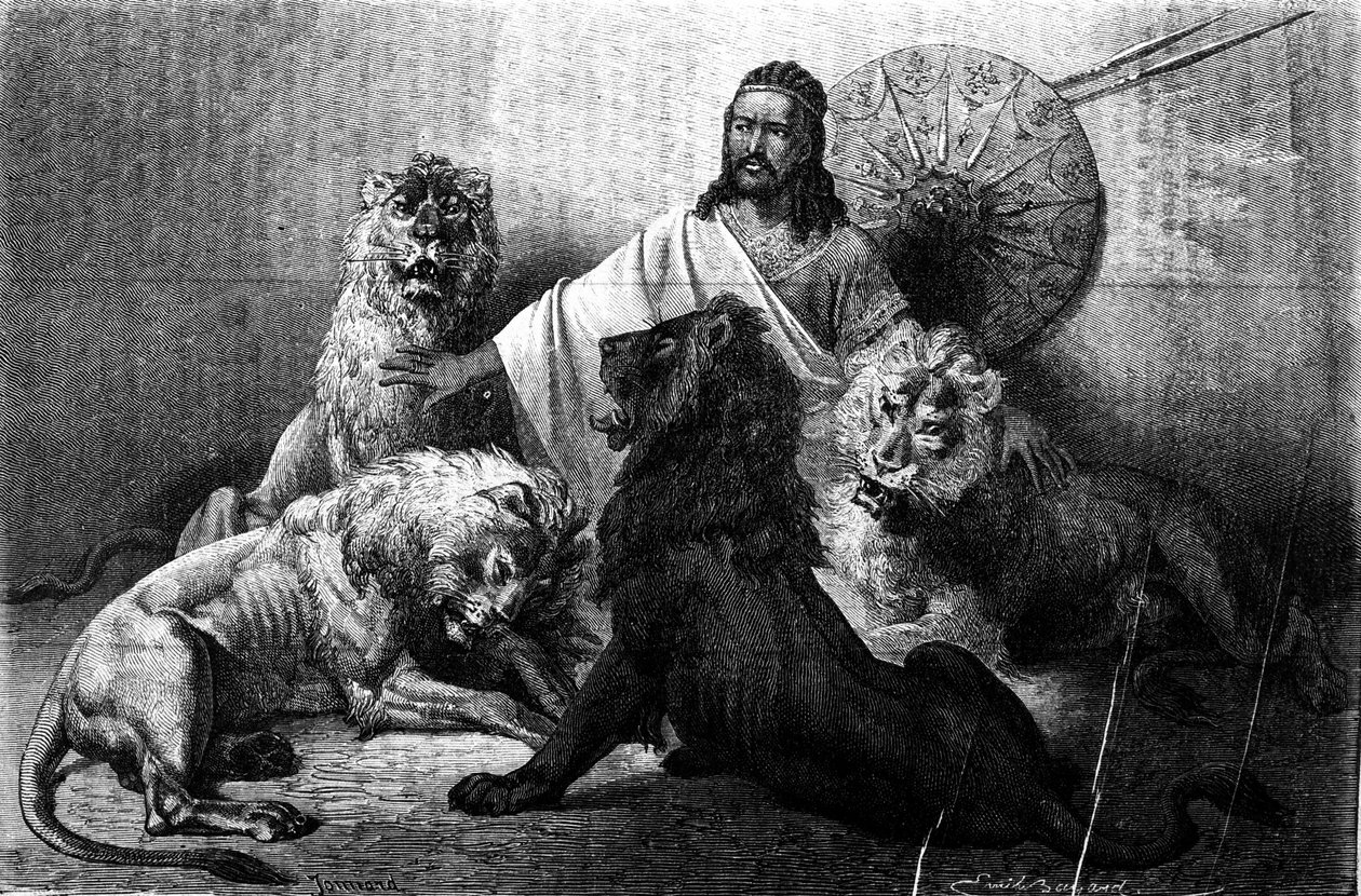 The Emperor (Ras) Theodoros of Abyssinia Surrounded by His Lions ...