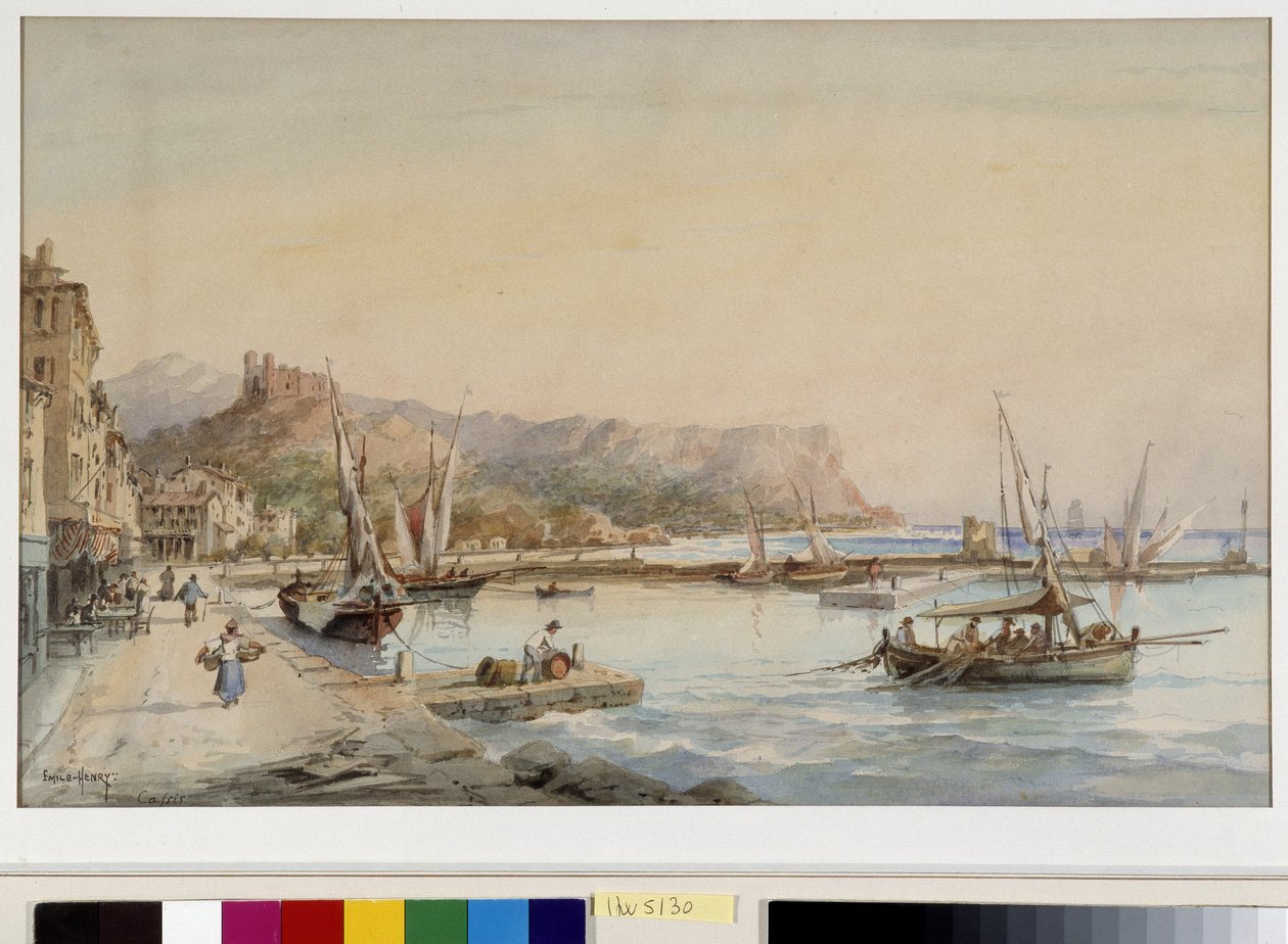 View of the port of Cassis by Emile Henry: Fine art print