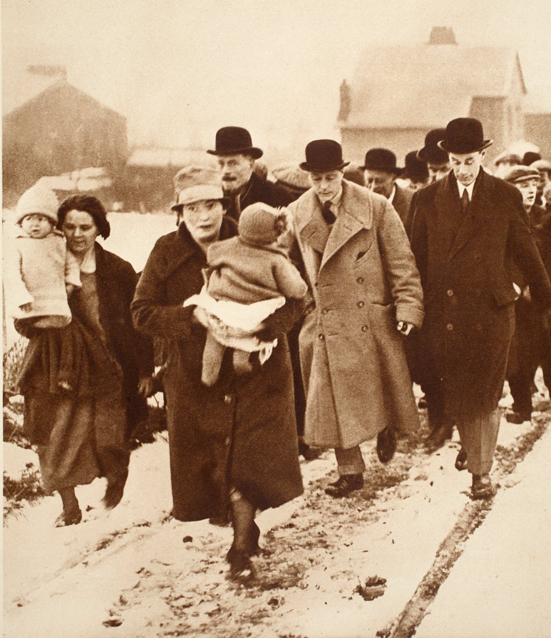 King Edward VIII Walking Through the Snow at Winlaton