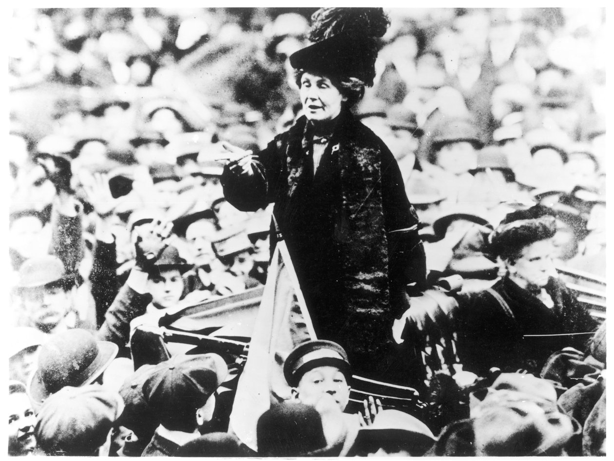 Mrs Emmeline Pankhurst Addressing a Crowd in New York
