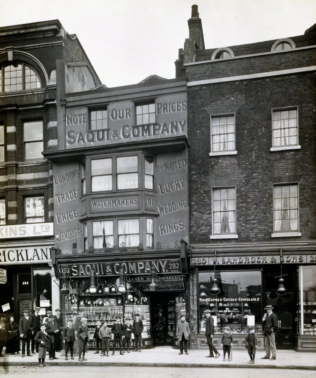 Saqui and Company, 282 Bishopsgate, London, early 1900s