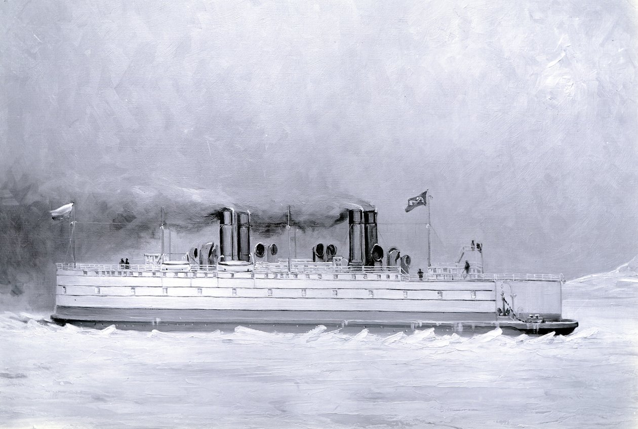 Yard No. 647, Baikal. Photograph of a Painting Showing the Ice-Breaking ...