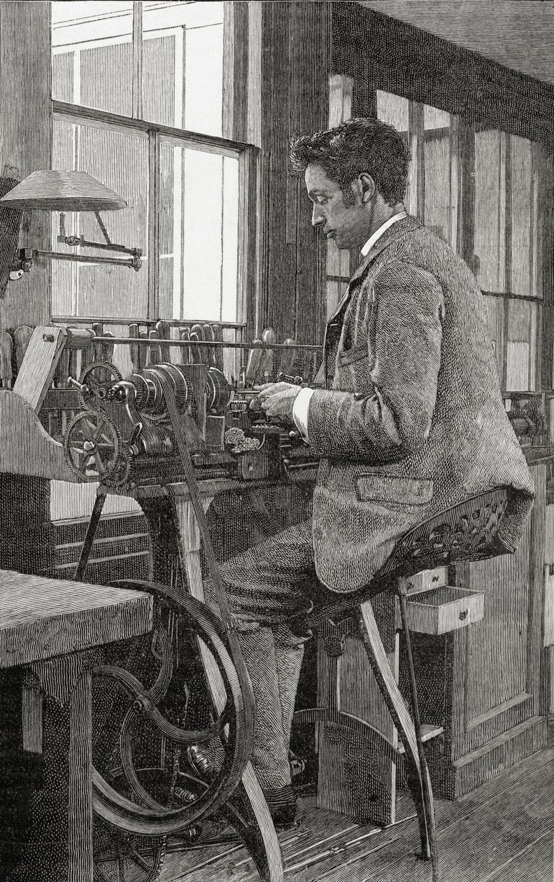 A Modern Lathe Turner at Work, from 'The English Illustrated Magazine'