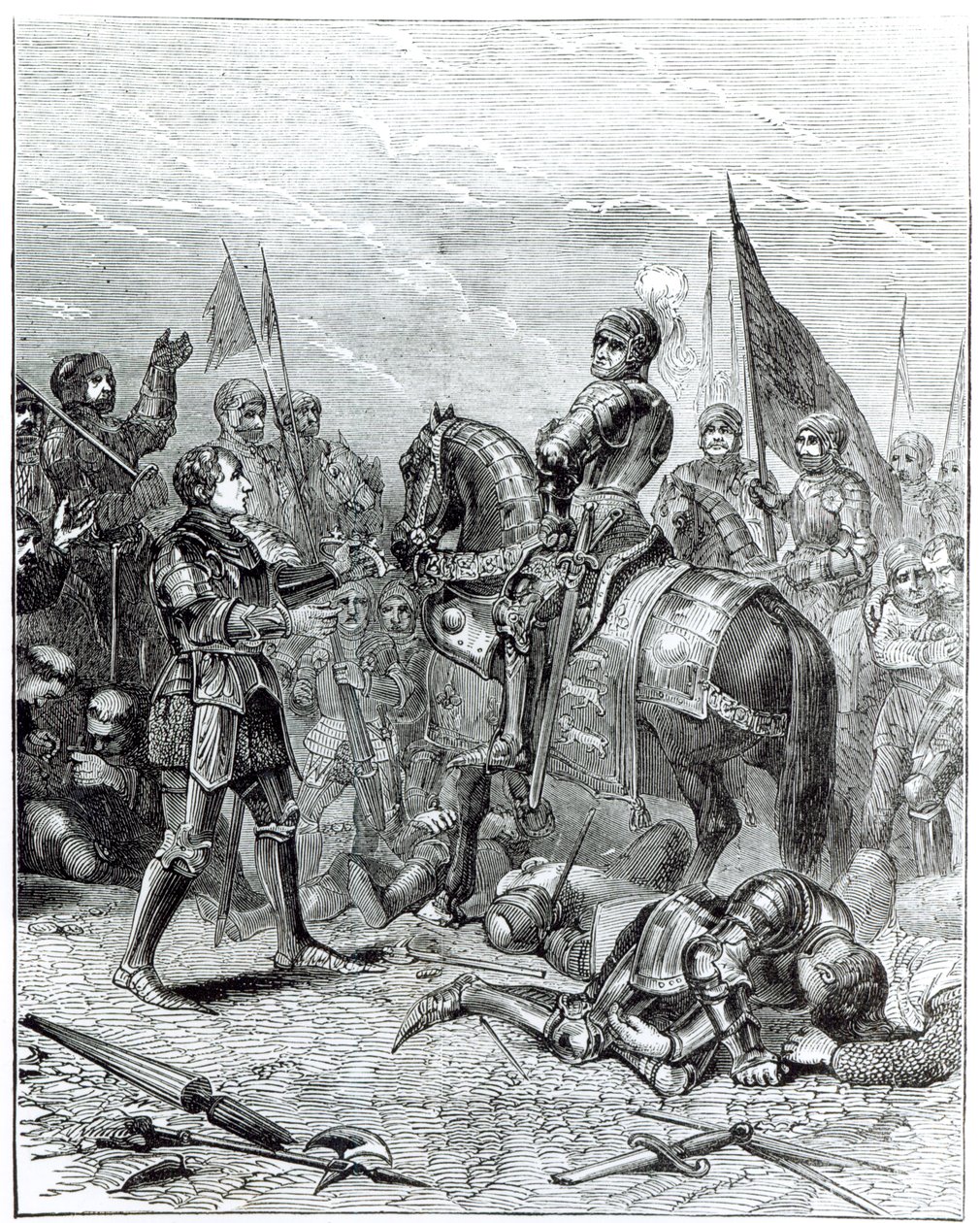 Battle of Bosworth Field: Lord Stanley Bringing the Crown of Richard ...
