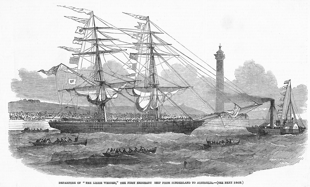 Departure of 'The Lizzie Webber', the First Emigrant Ship from ...