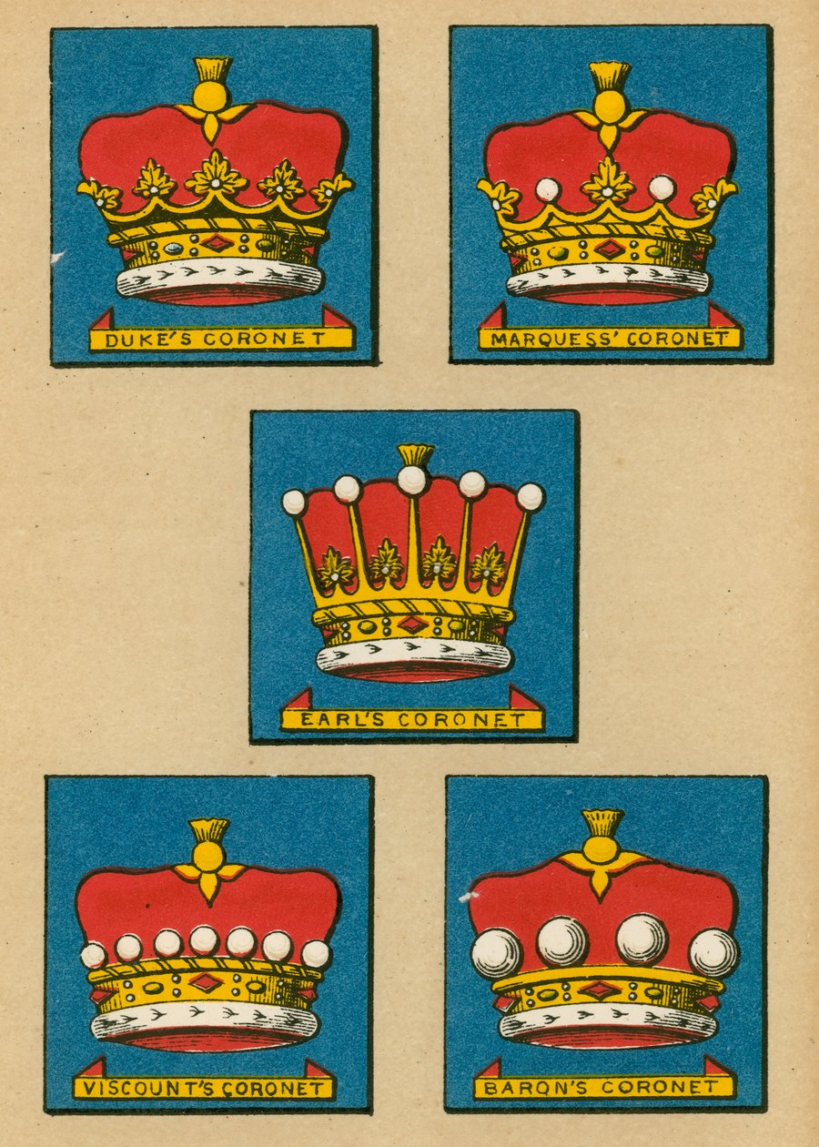 Duke's Coronet, Marquess' Coronet, Earl's Coronet, Viscount's Coronet ...