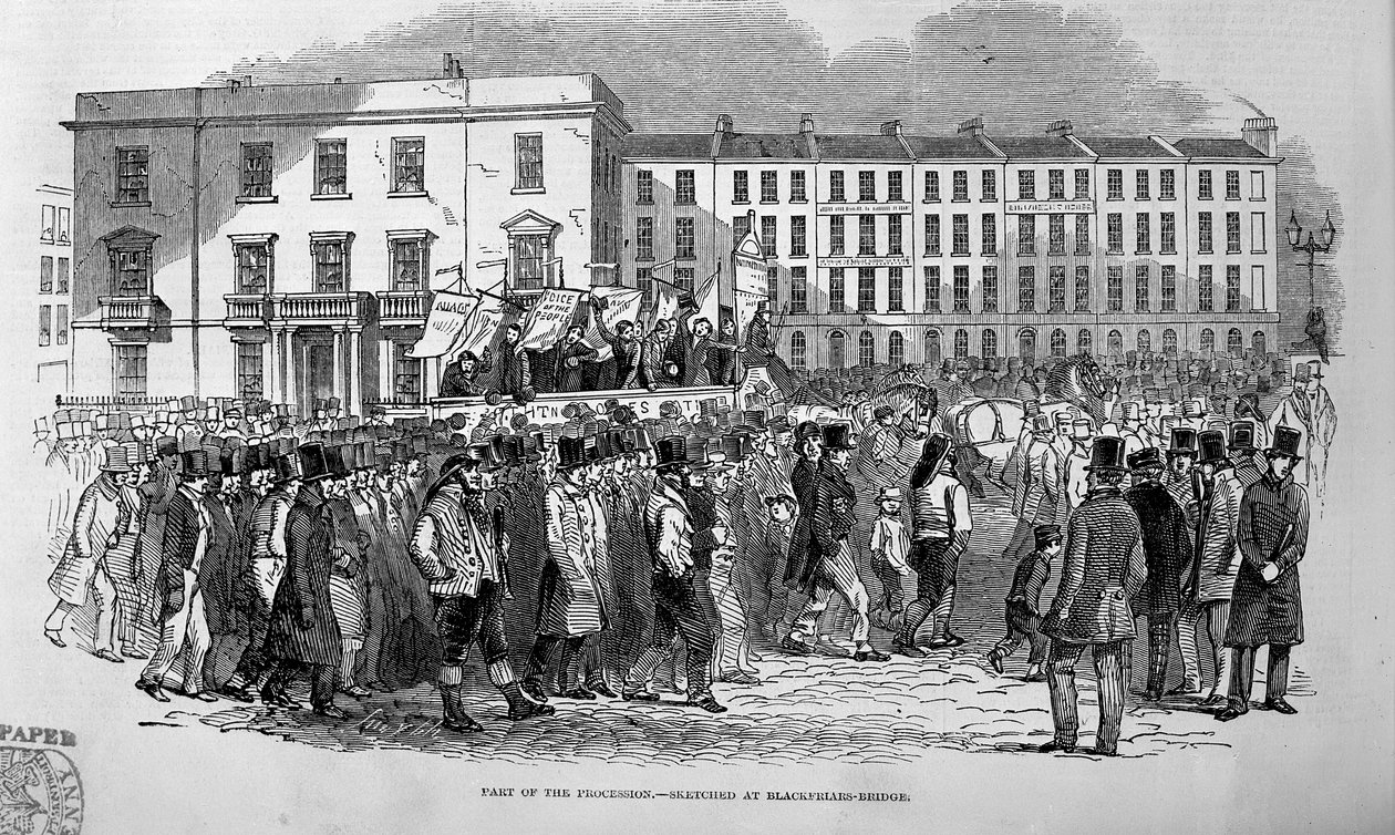 Part of the Chartist Procession Sketched at Blackfriars Bridge, 10th ...