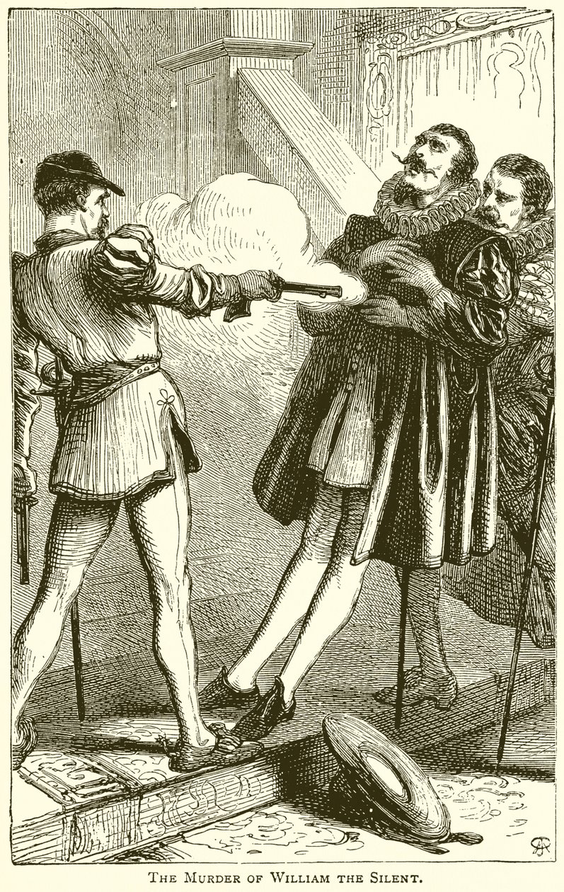 The Murder of William the Silent by English School