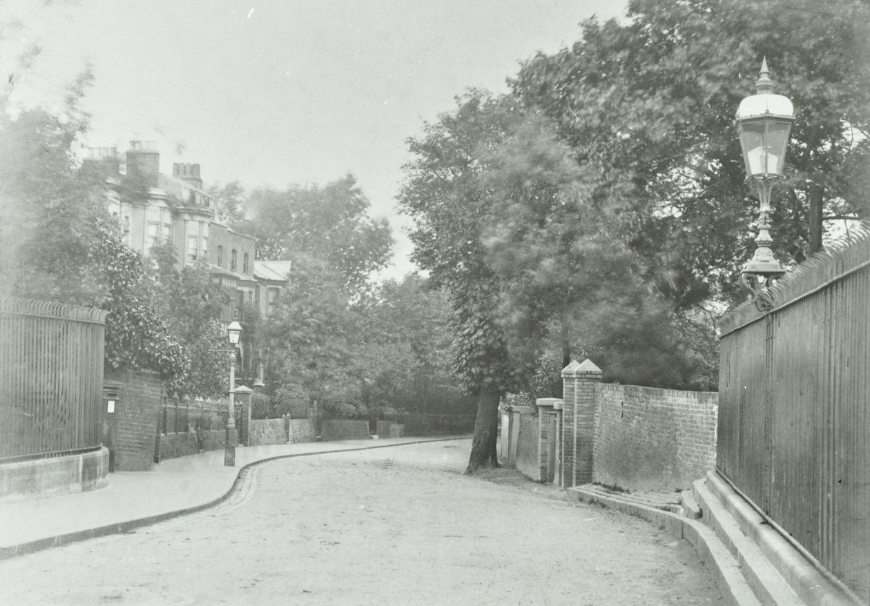 Highgate Archway: Eastern Approach with Old Lamp Fixed to Railings, 1896