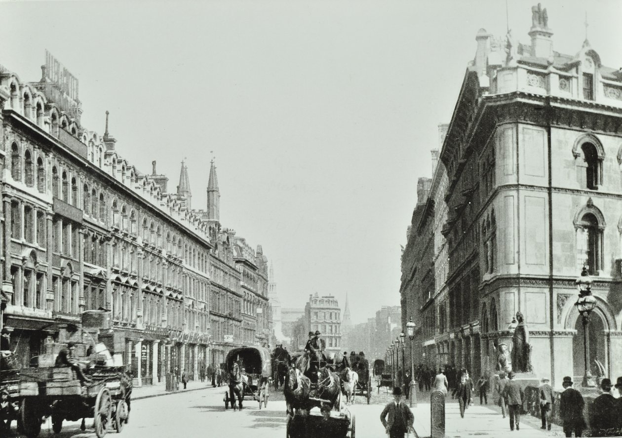 Holborn Viaduct, looking east, City of London, 1875
