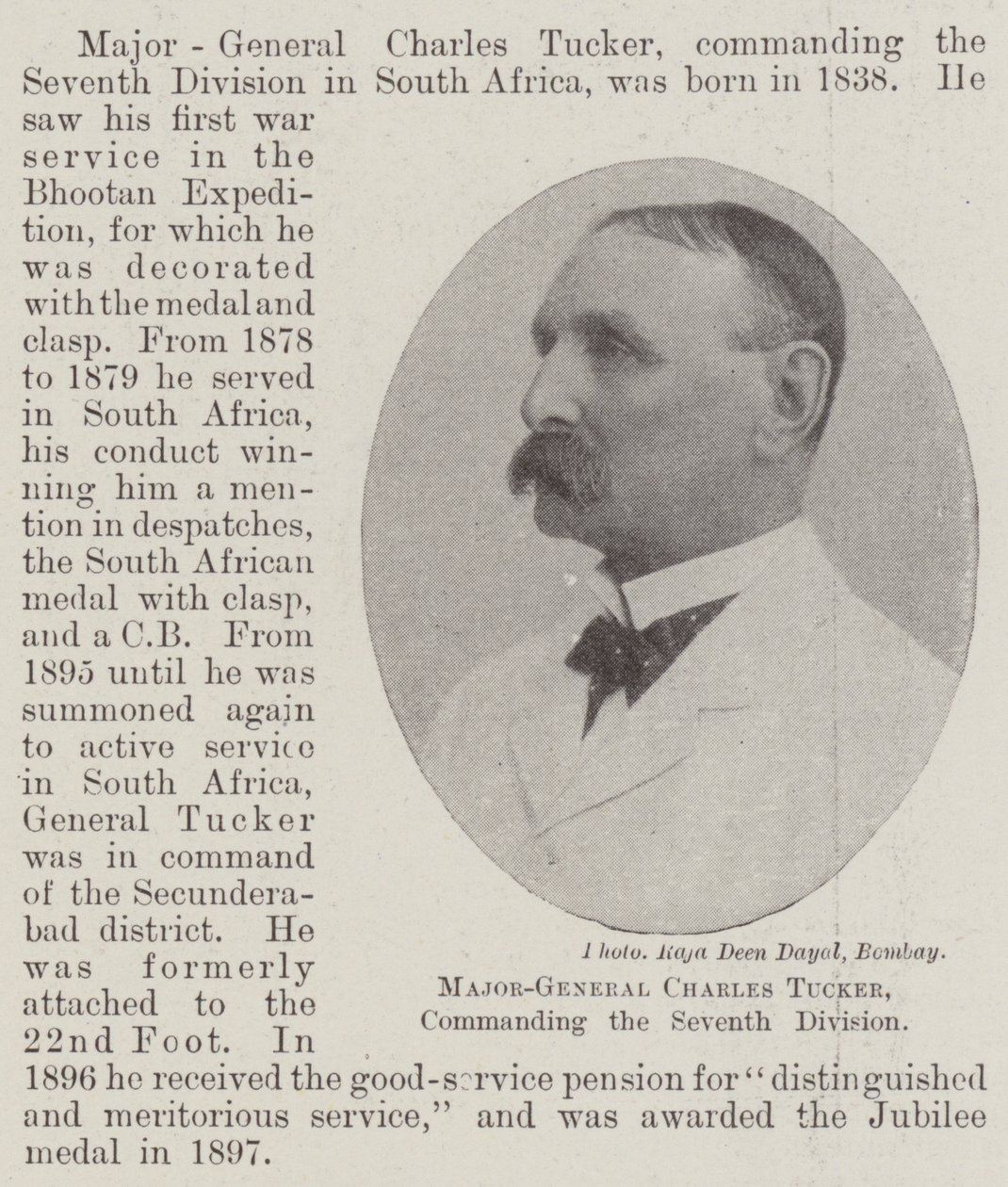 Major-General Charles Tucker, commanding the Seventh Division