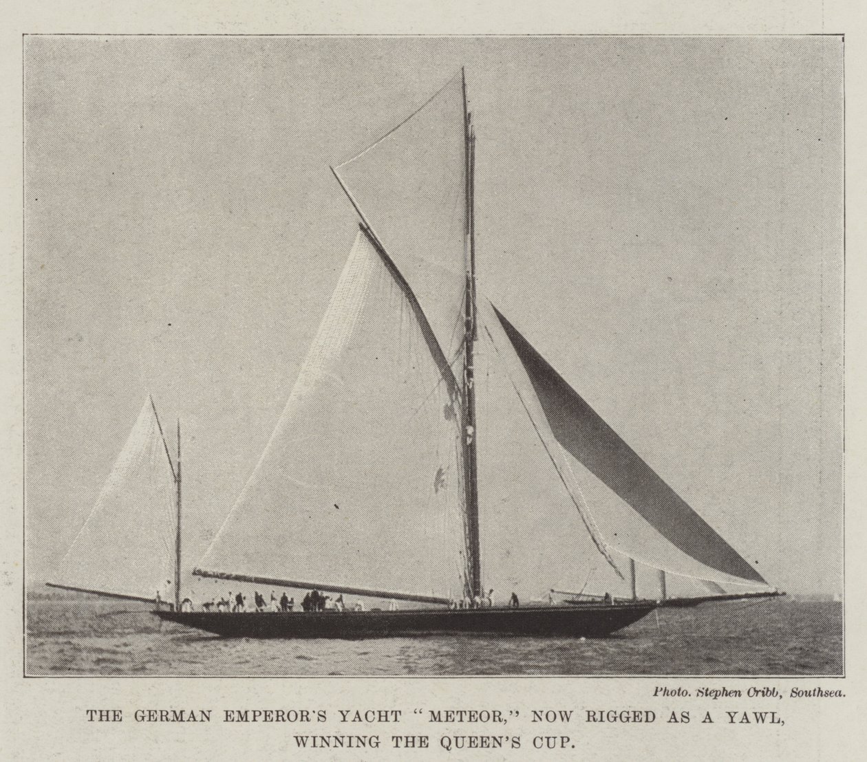 The German Emperor's Yacht Meteor, Now Rigged as a Yawl, Winning the ...
