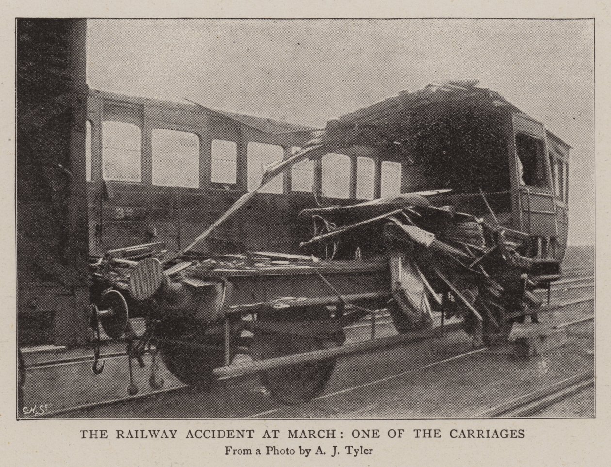 The Railway Accident at March, one of the Carriages