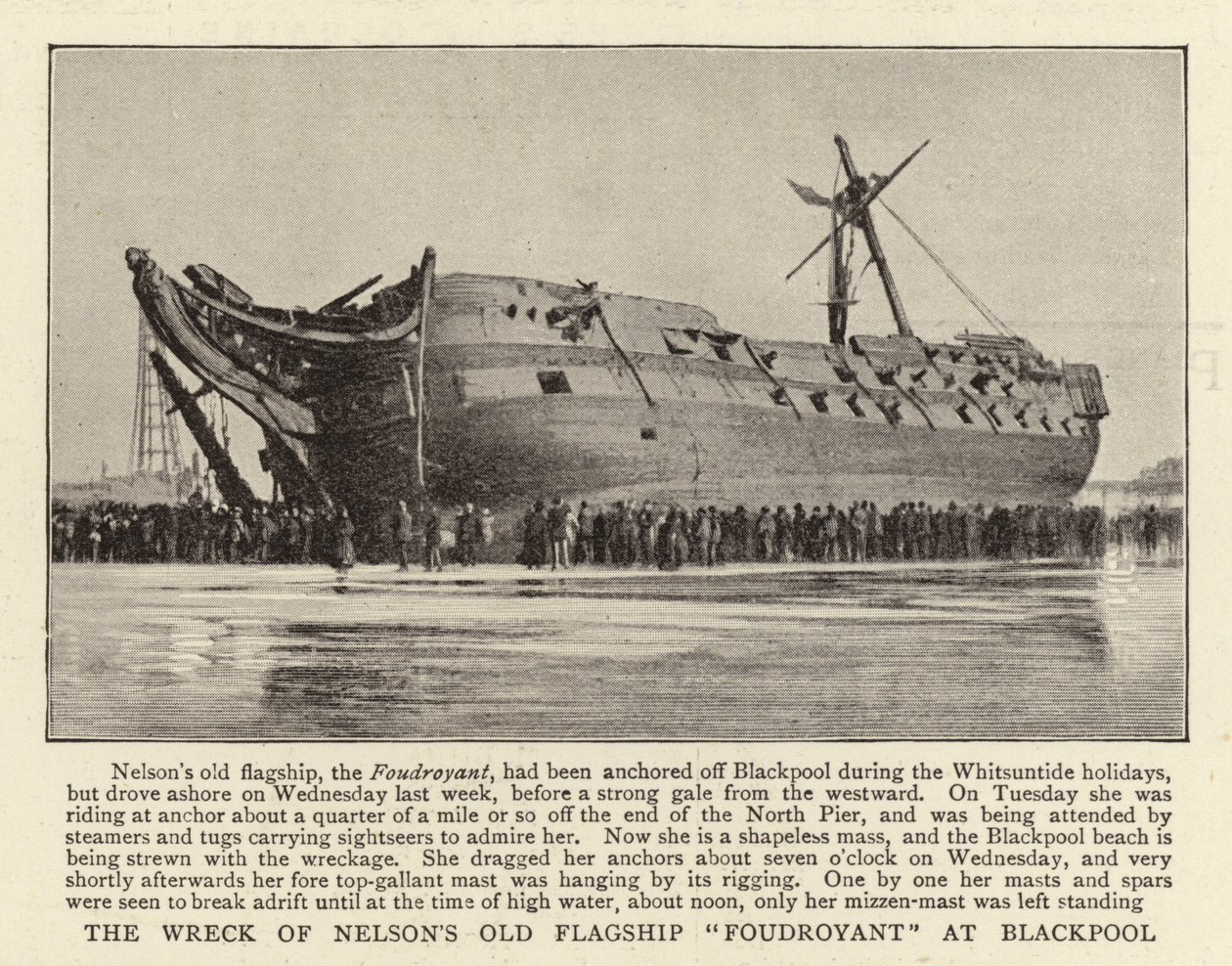 The Wreck of Nelson's Old Flagship Foudroyant at Blackpool