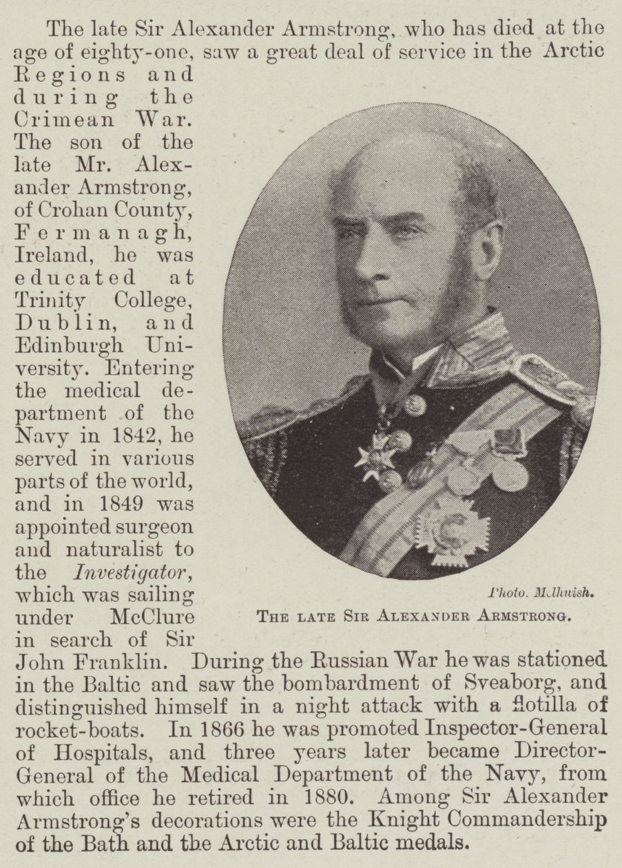 The Late Sir Alexander Armstrong by English Photographer