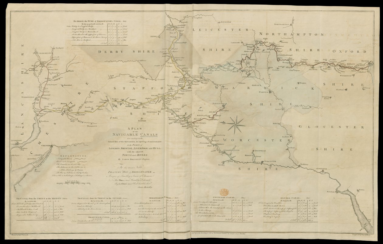 A Plan of the Navigable Canals now making in the Inland Parts of the ...