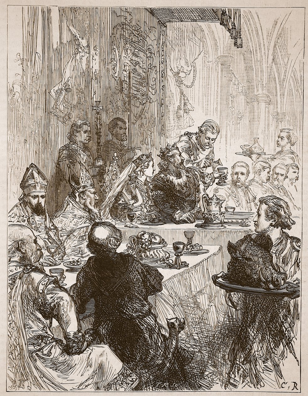 Banquet at the marriage of Henry and Eleanor of Provence (Illustration ...