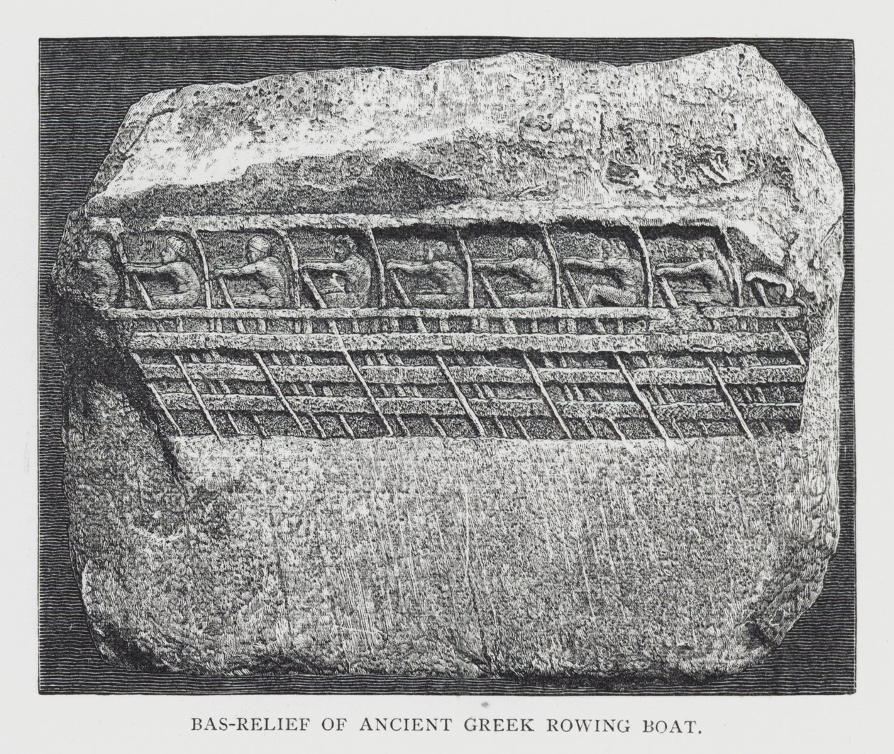 Bas-relief of Ancient Greek Rowing Boat by English School
