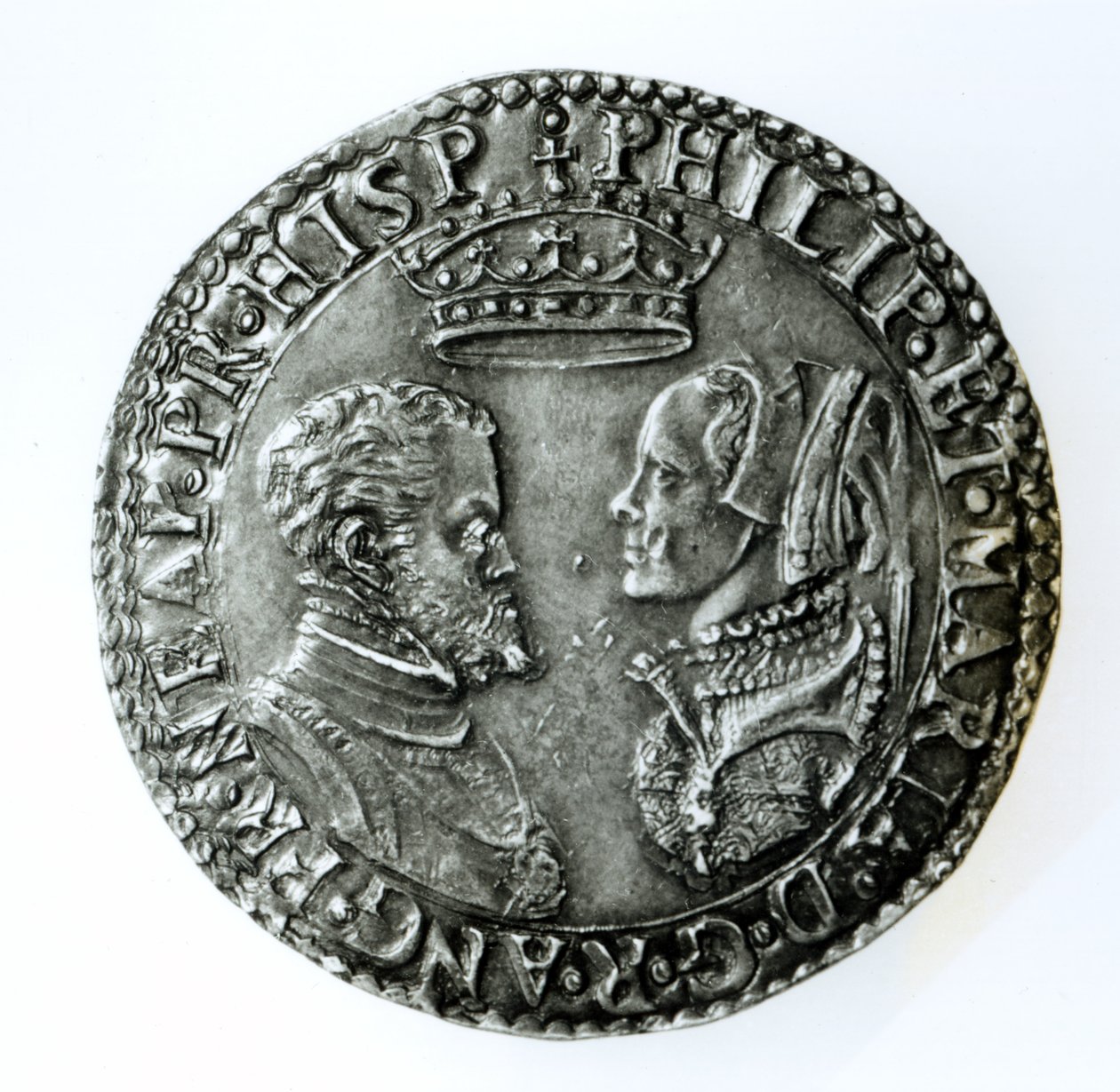 Commemorative shilling for the marriage of Philip II of Spain and Mary ...