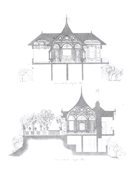 Cross sections of the Summer House of Buckingham Palace, from 'The ...