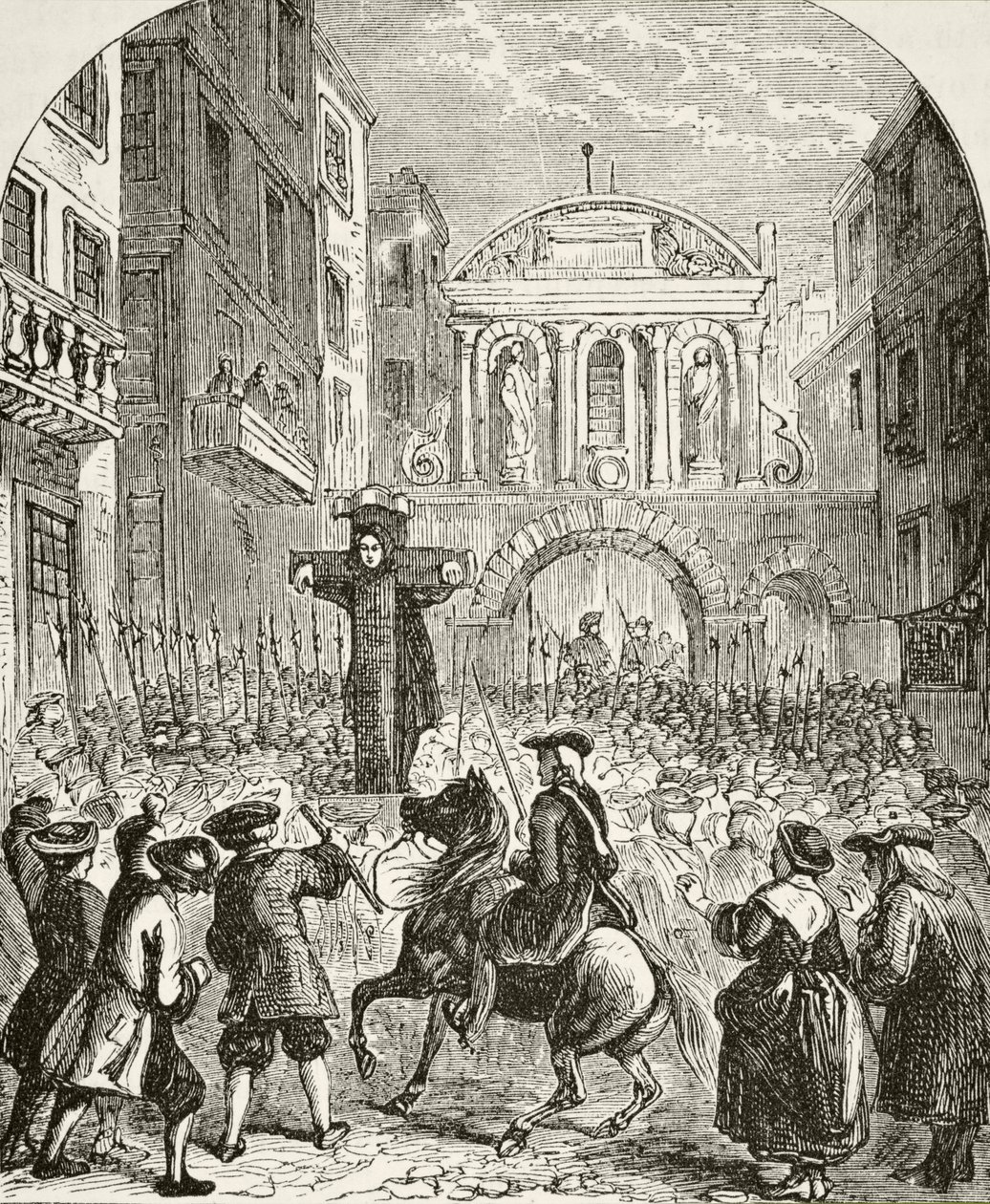 Daniel Defoe in the Pillory at the Temple Bar, from 'The National and ...