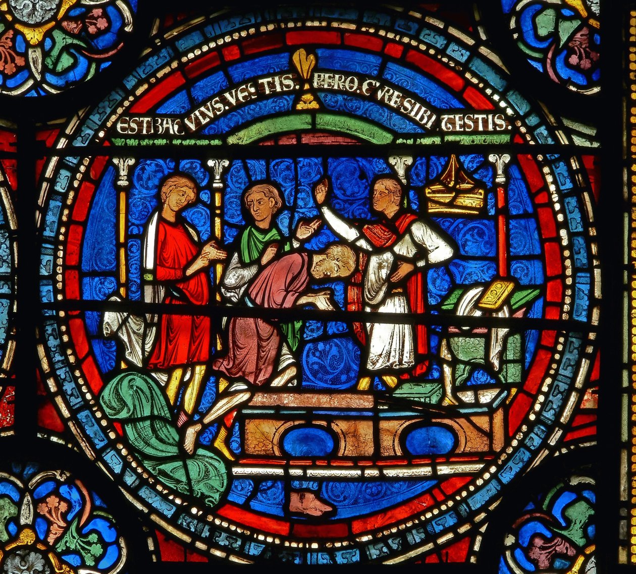Detail from the Miracle Window depicting Robert of Cricklade