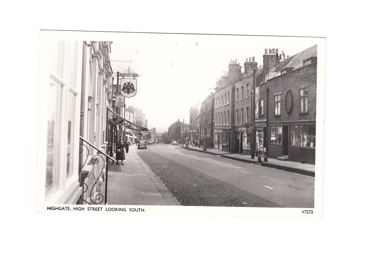 Edwardian Postcard of Highgate High Street Looking South, c.1910