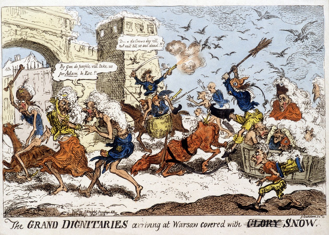 English Cartoon About the Arrival of the Napoleonic Army in Warsaw ...