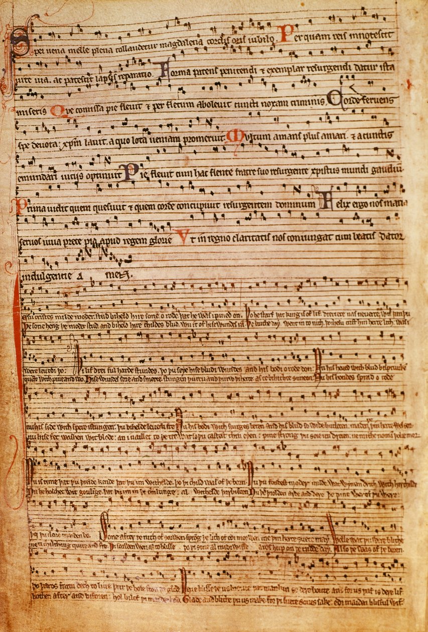 Medieval Musical Notation by English School