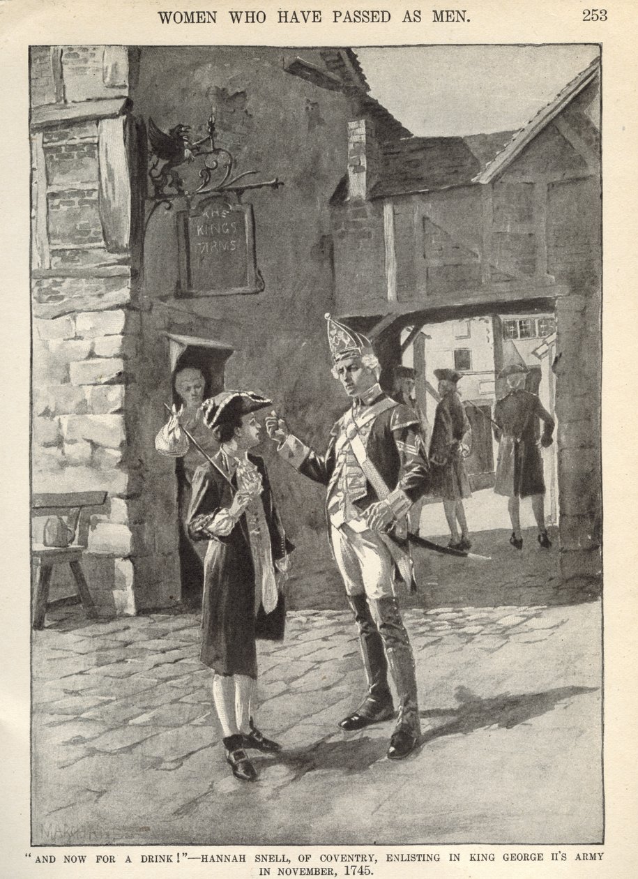 Hannah Snell, enlisting in King George II's Army, illustration from ...
