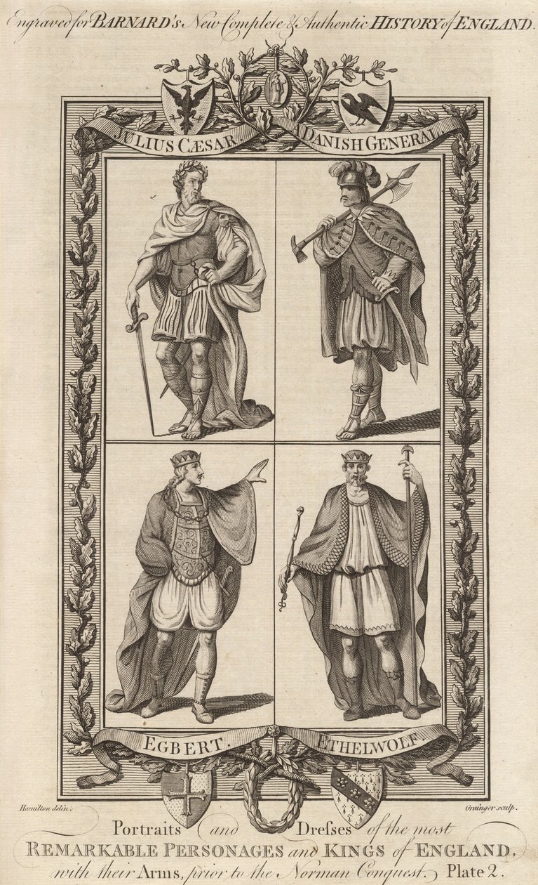 Julius Caesar, A Danish General, Egbert and Ethelwolf, Illustration ...