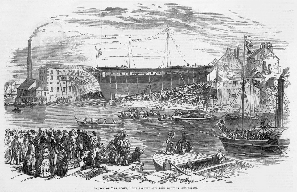 Launch of La Hogue, the Largest Ship Ever Built in Sunderland
