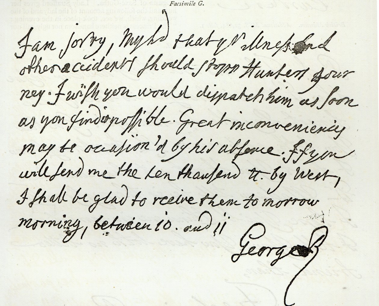 Letter from George II to the Duke of Newcastle