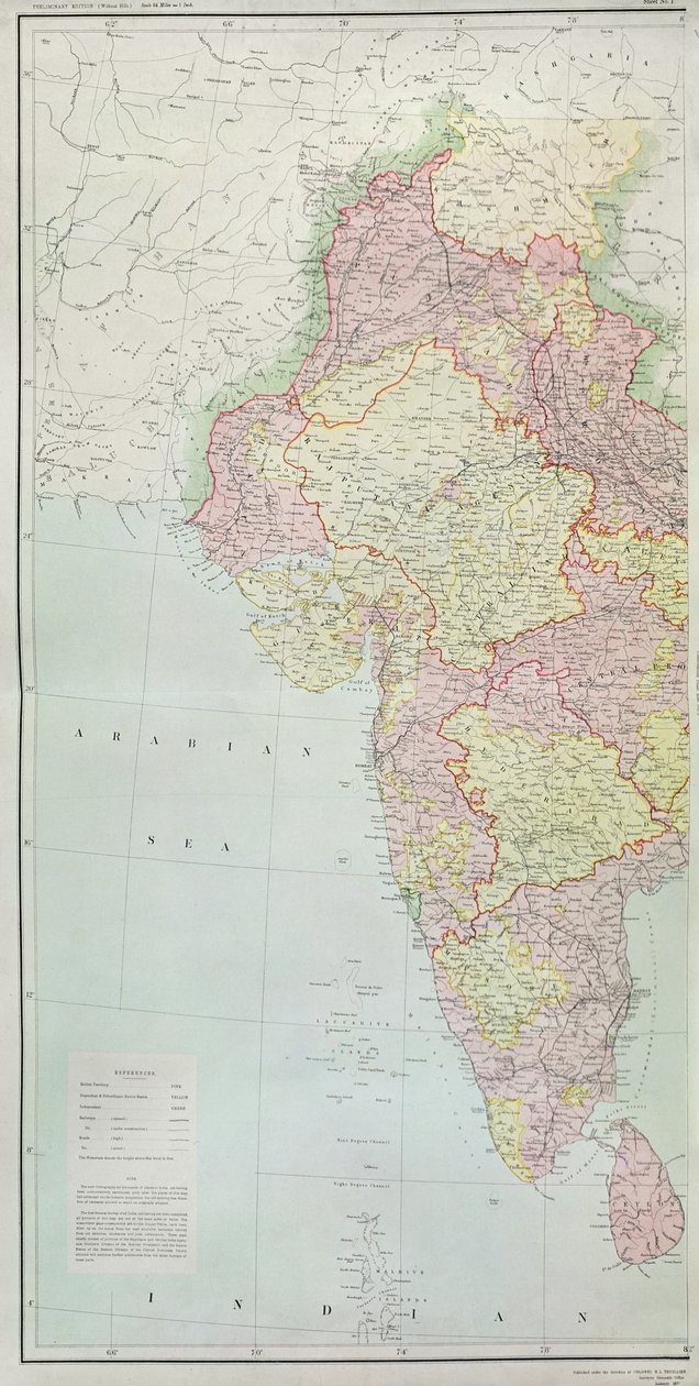 Map of India, published under the direction of Colonel H.R. Thuillier ...
